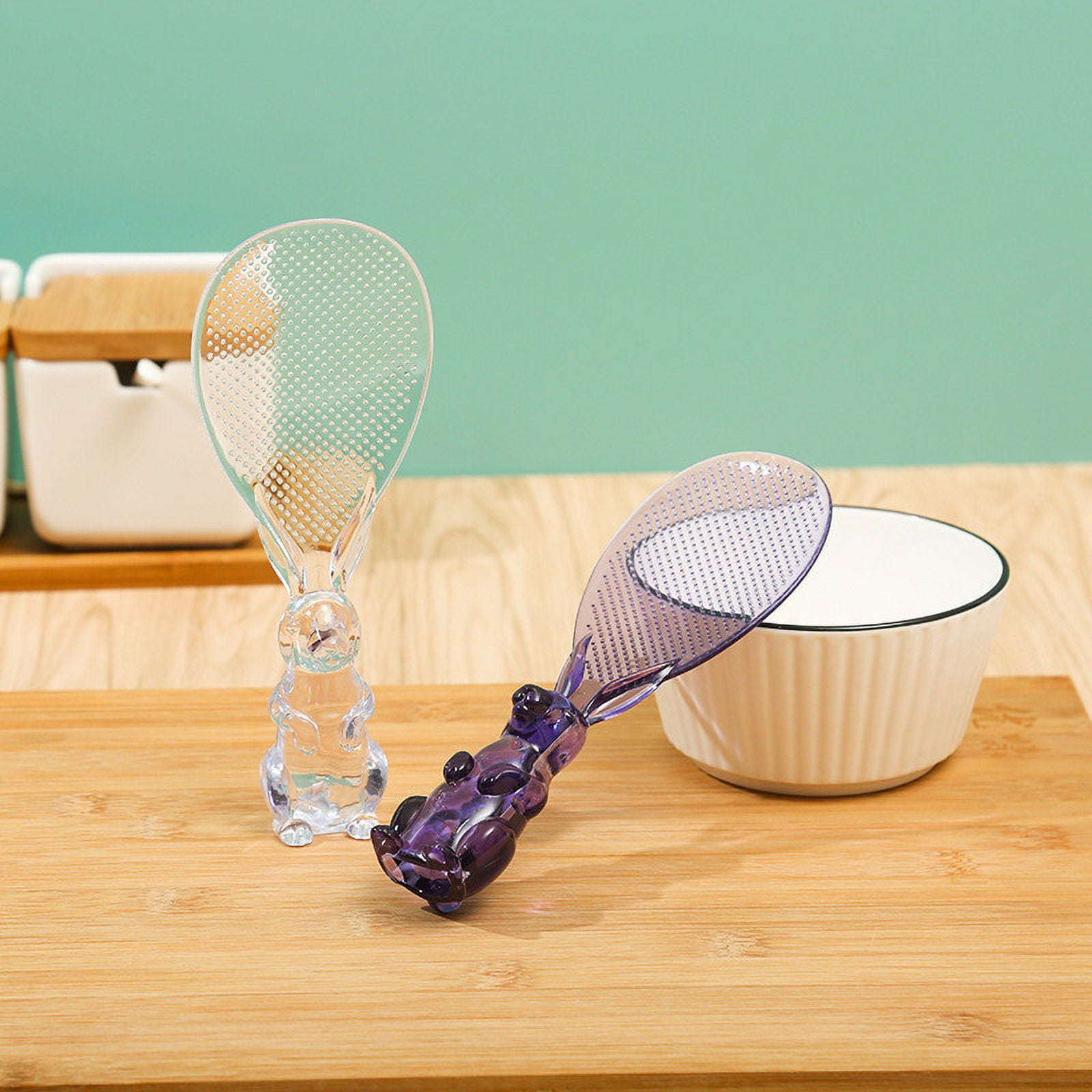 Plastic Rice Paddle Spoon,Non-stick Rice Spatula for Kitchen,Rabbit ...