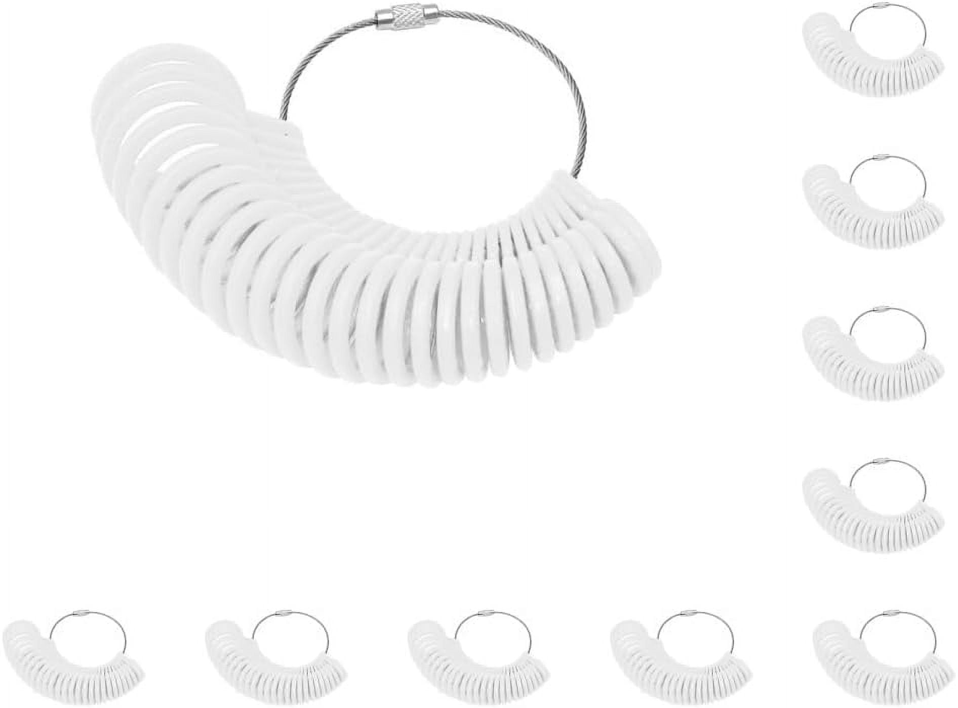 Plastic Ring Sizer Ring Size Gauge Measuring Tool 0-13 27 Pieces White ...