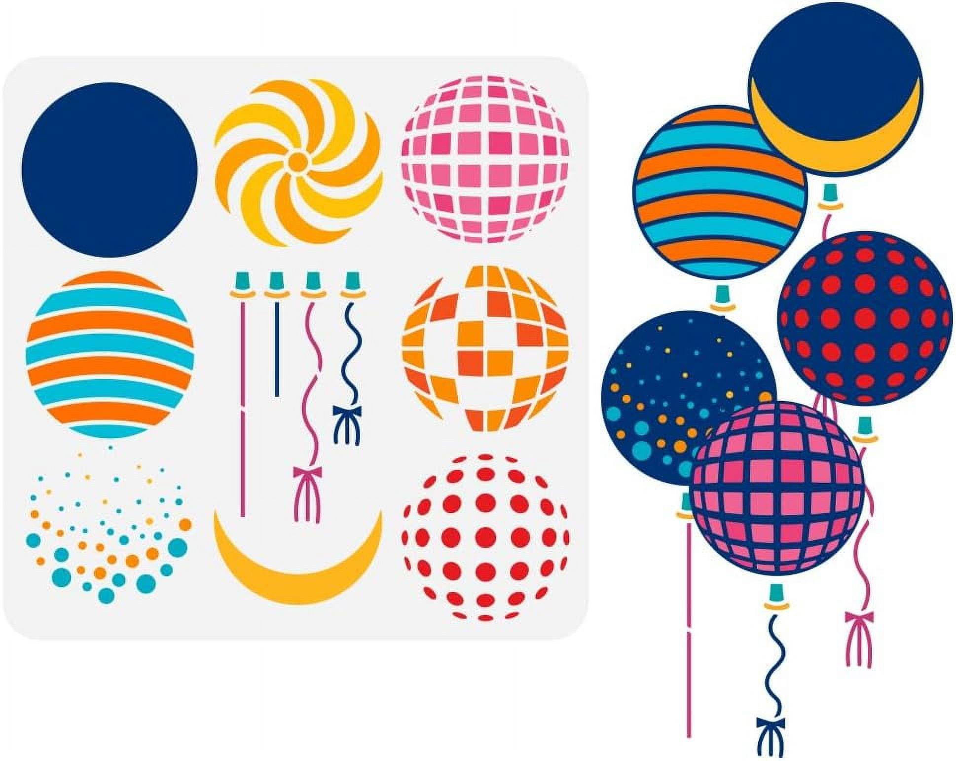 Plastic Round Balloon Bouquet Painting Stencil 11.8x11.8 Balloon ...