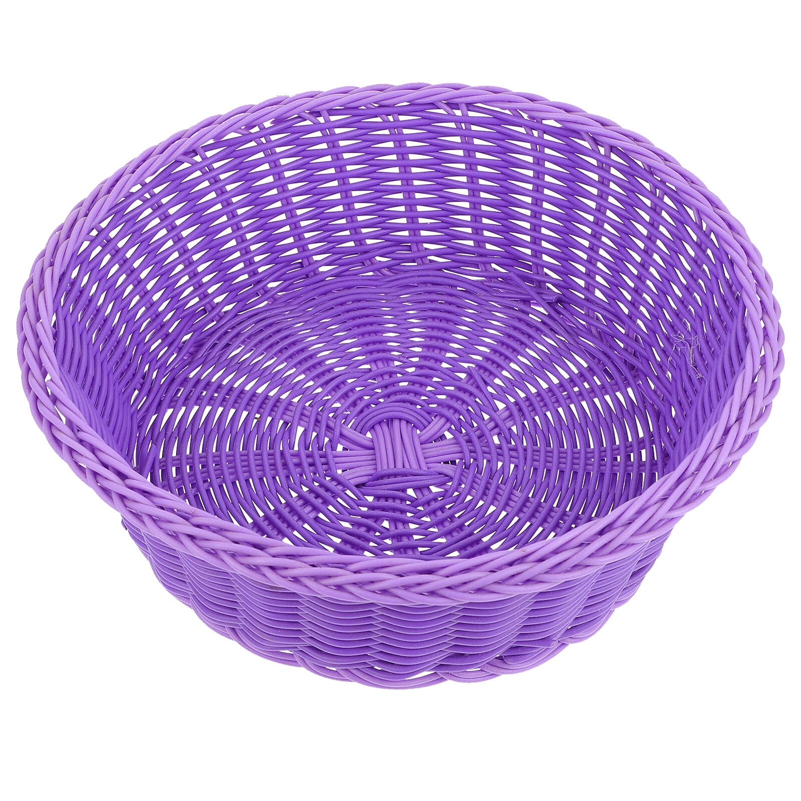 1Pc Plastic Basket Imitated Rattan Woven Basket Bread Food Storage ...