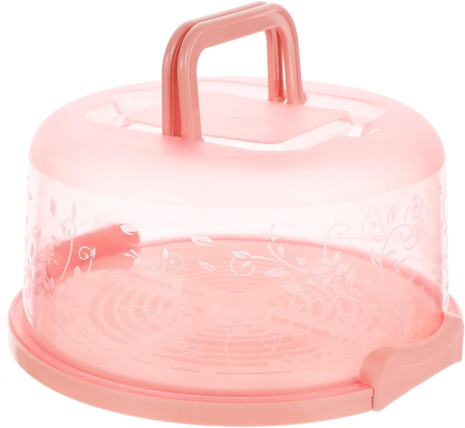 Plastic Round Cake Carrier with Lid and Handle Cake Keeper Holder Cake ...