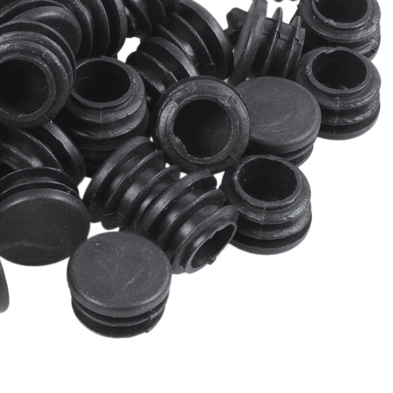 Plastic Round Cap Chair Table Legs Ribbed Tube Insert 22mm Dia 50 Pcs ...