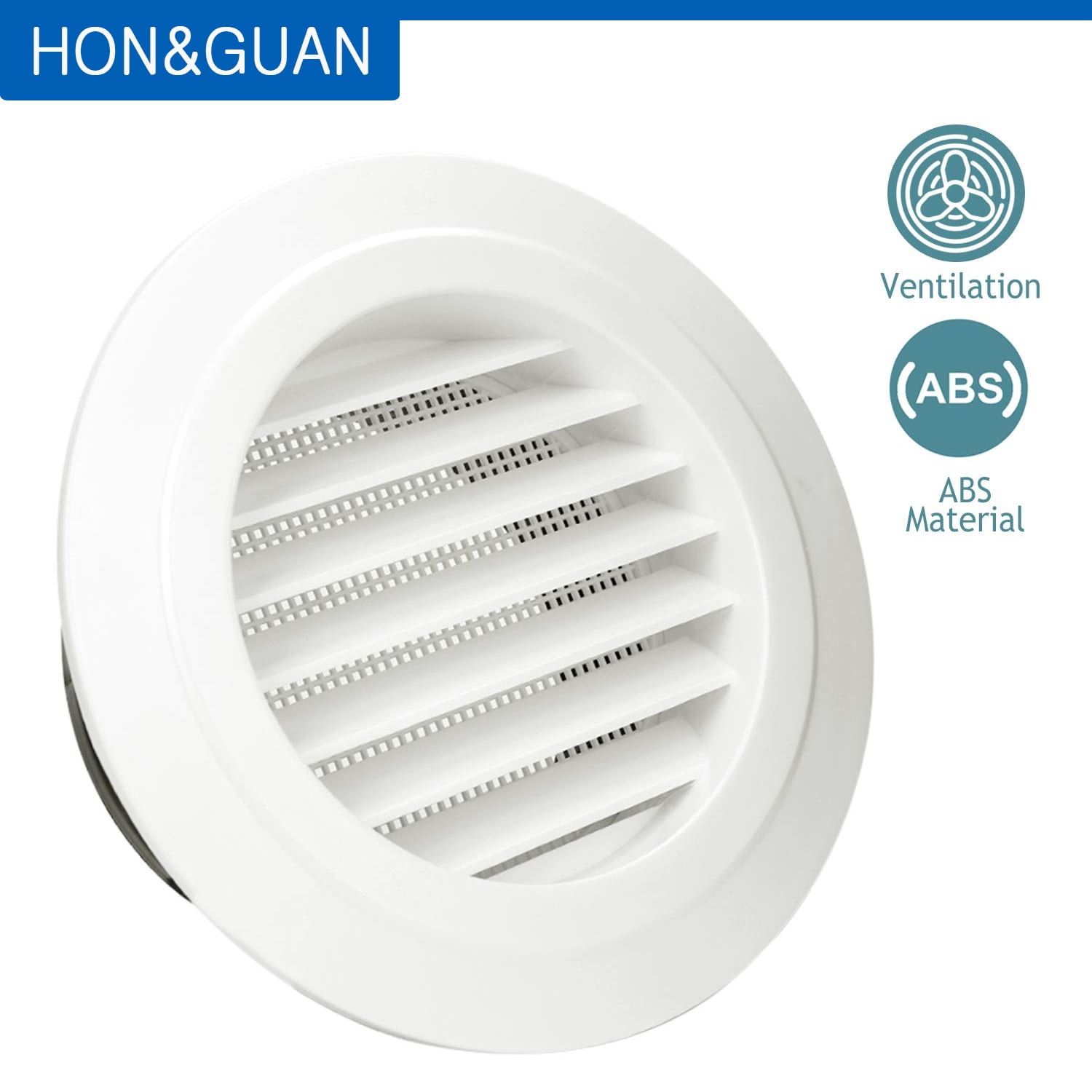 Plastic Round Louver Grille Outlet Air Vent White with Insect Fly Screen Mesh - Walmart.com
