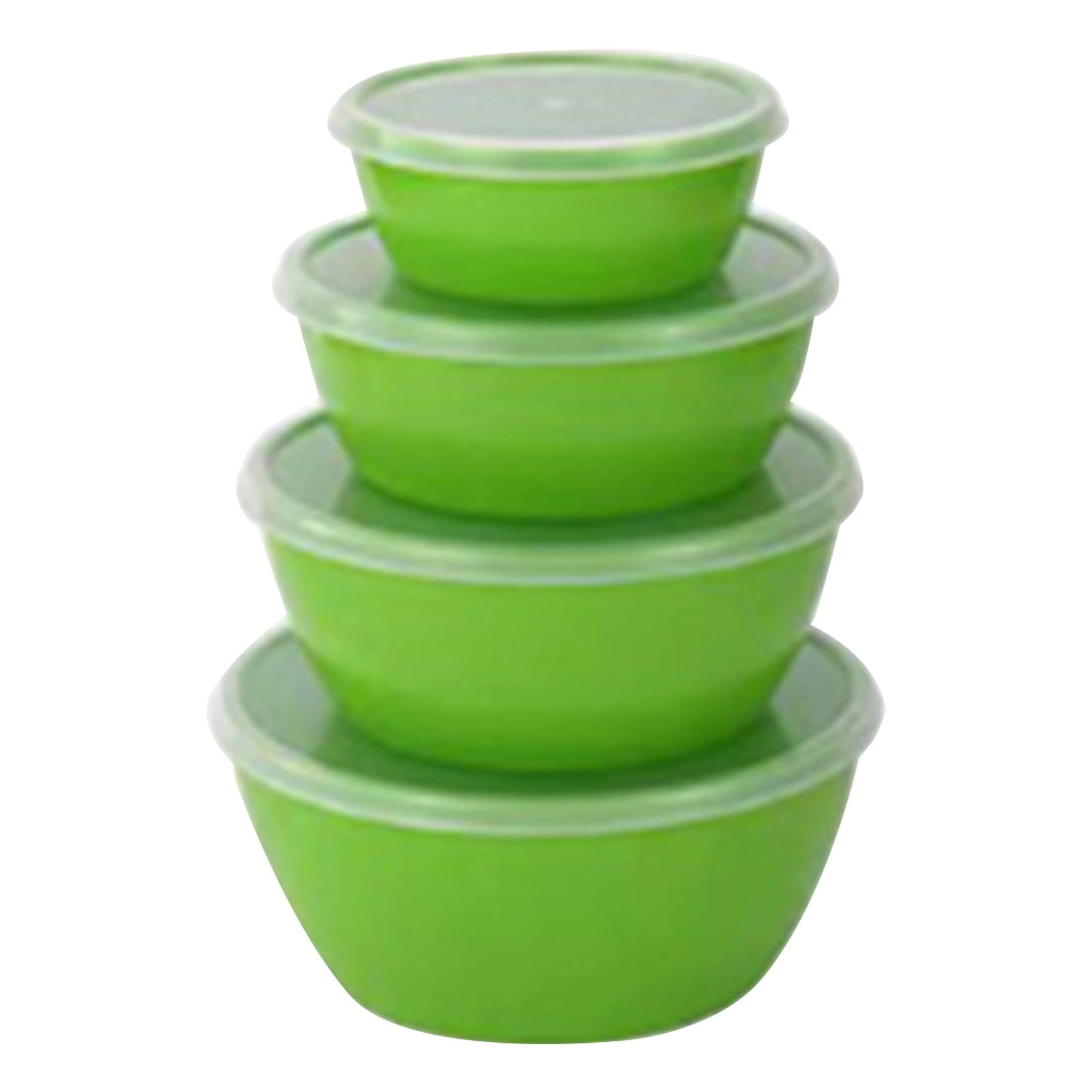 Plastic Round Mixing Bowls with Lids Set of 4, Stackable Airtight BPA ...