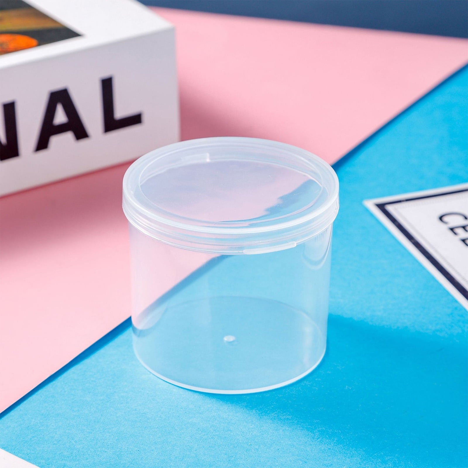 Plastic Round Organizer Box Clear Storage Container with Lid | Air Puff ...