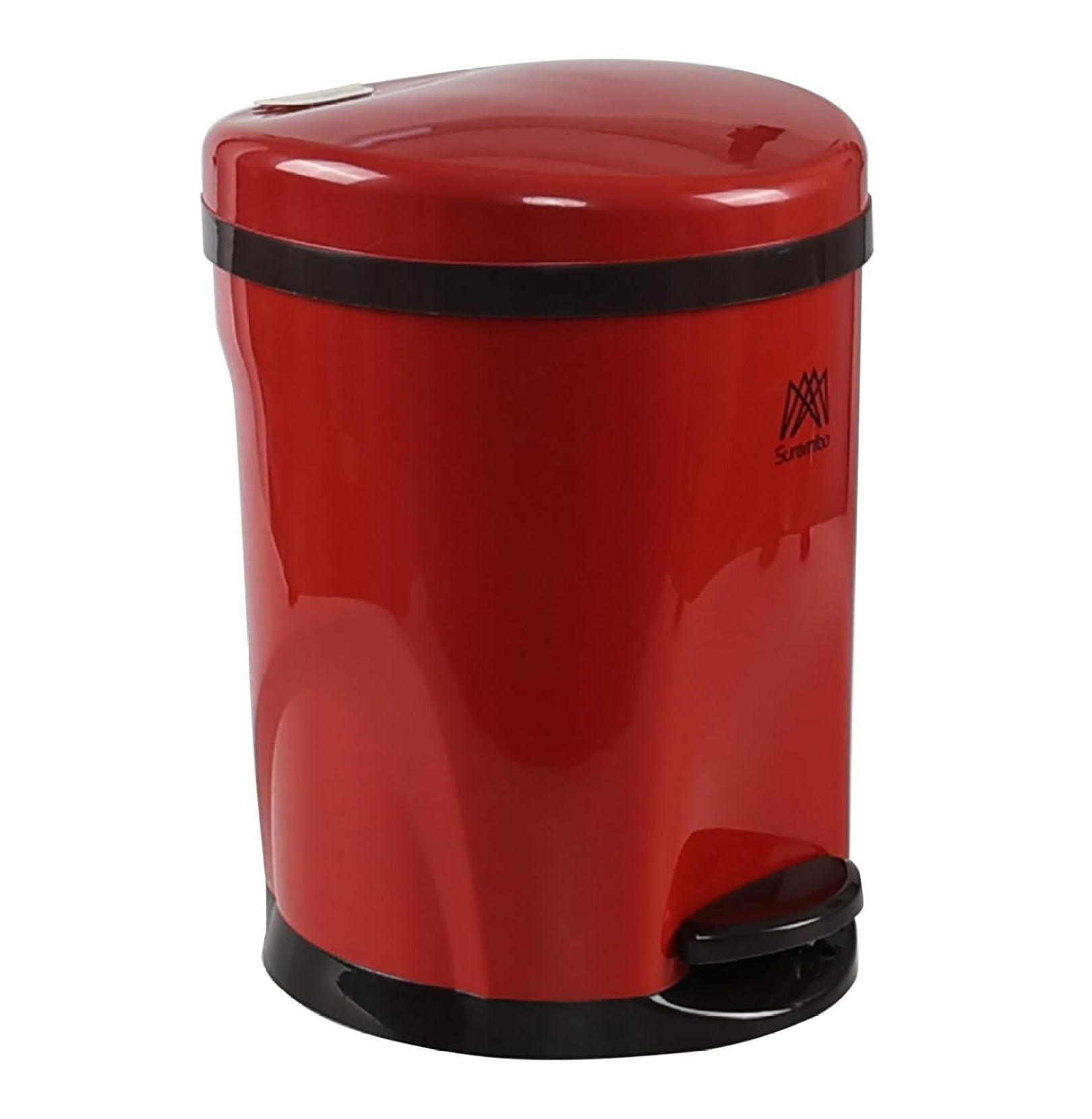 Plastic Round Step-On Trash Can, 2.8 Gallon Small Wastebasket with Lid ...