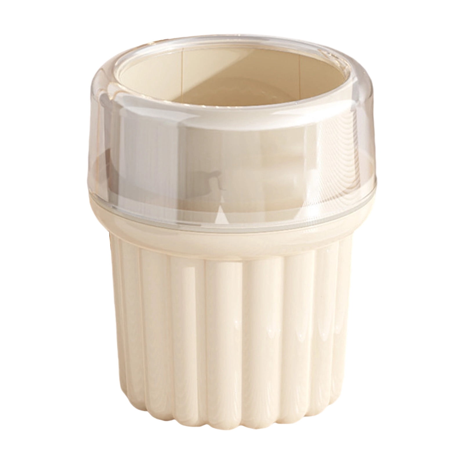 Plastic Round Trash Can with Double Inner Bucket, Easy Clean Garbage ...
