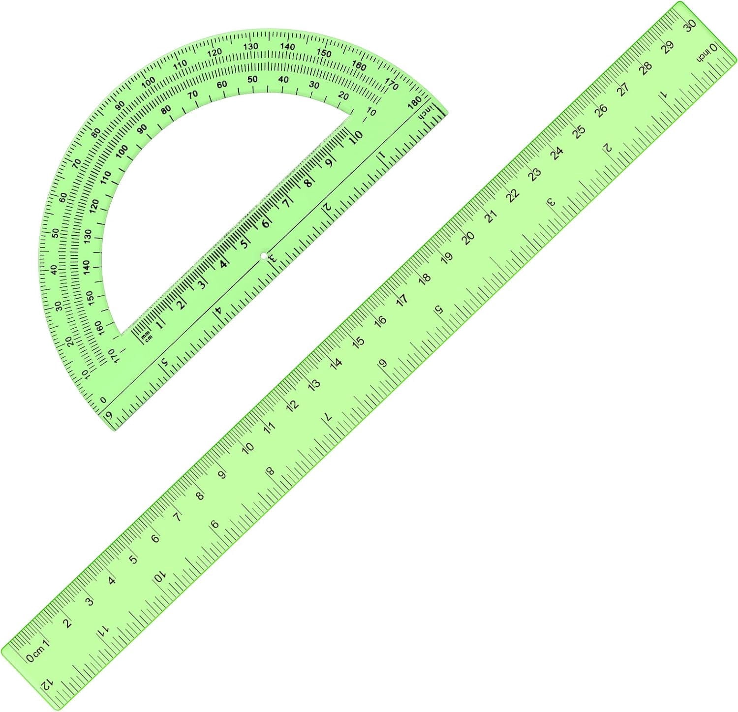 Plastic Ruler and Plastic Protractor Set Clear Ruler Protractor Set ...
