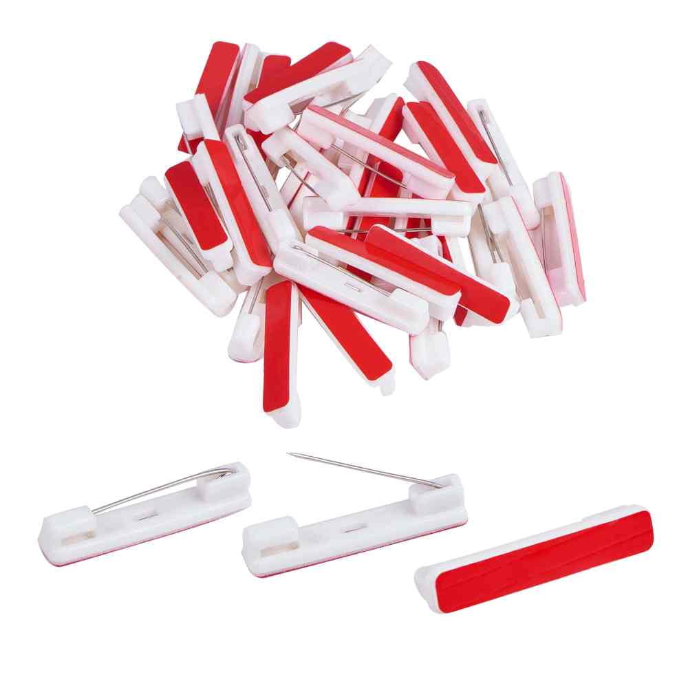Plastic Safety Pins with Adhesive Brooch Base and Iron Pin Rectangle ...
