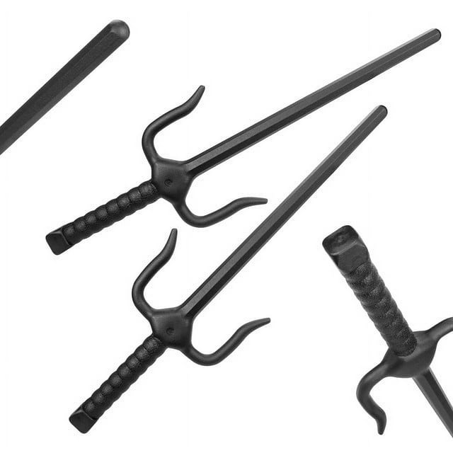 Plastic Sai Martial Arts Weapon Black polypropylene Training Sai Swords ...