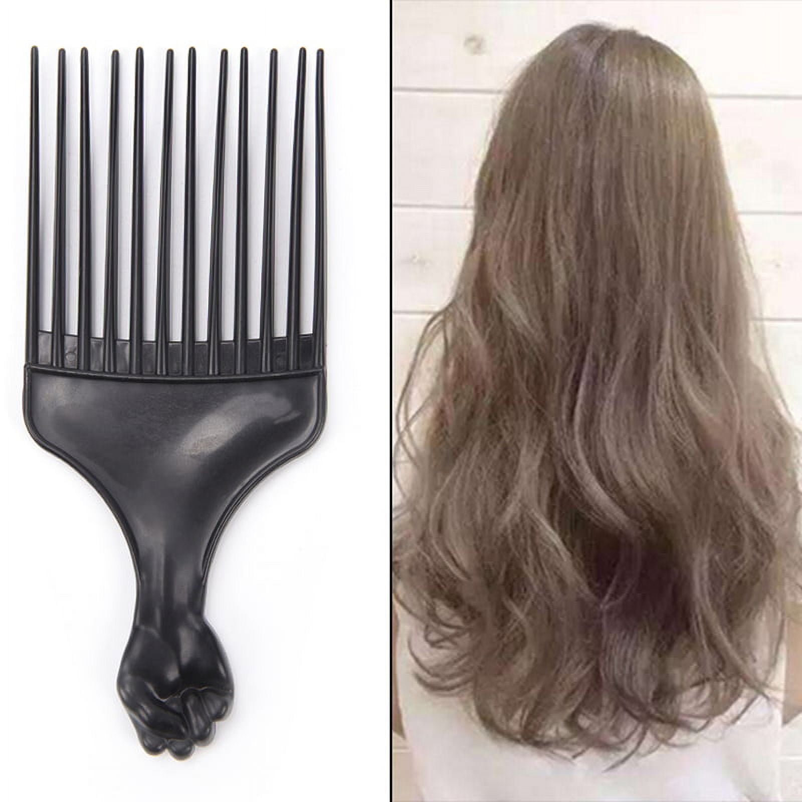 Plastic Salon Curly Hairdressing DIY Comb Wide Tooth Pick Fork Combs ...