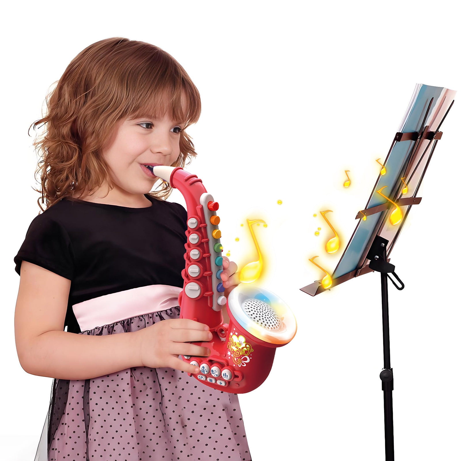 Plastic Saxophone Musical Toy with Lights & Music | 8-Scale Keys | 10 ...