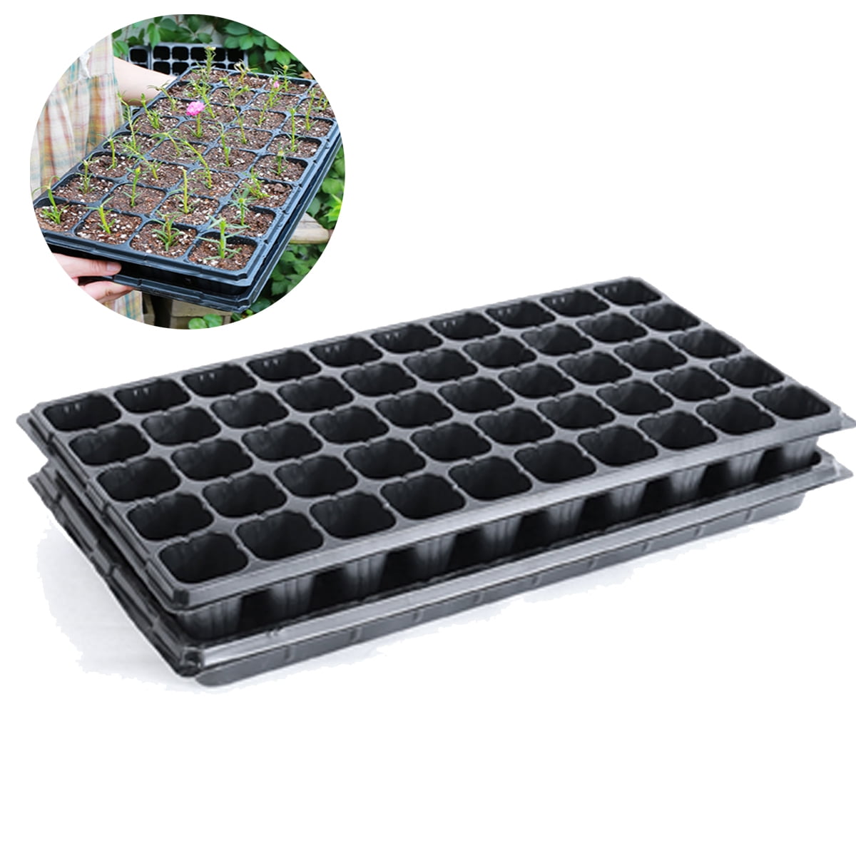 Plastic Seedling Starter Trays Plant Flower Grow Pots Nursery Grow Box ...