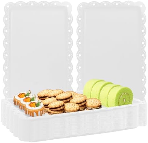 Plastic Serving Trays,24 Pack Rectangle Serving Platters Decorative ...