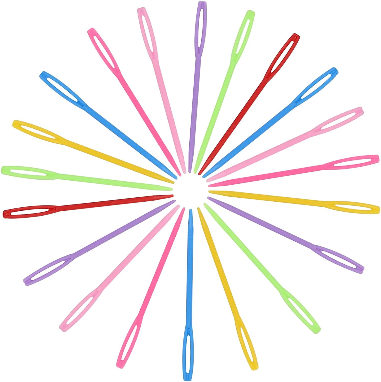 Plastic Sewing Needles,20Pcs Large Eye Plastic Sewing Needles,Colorful ...