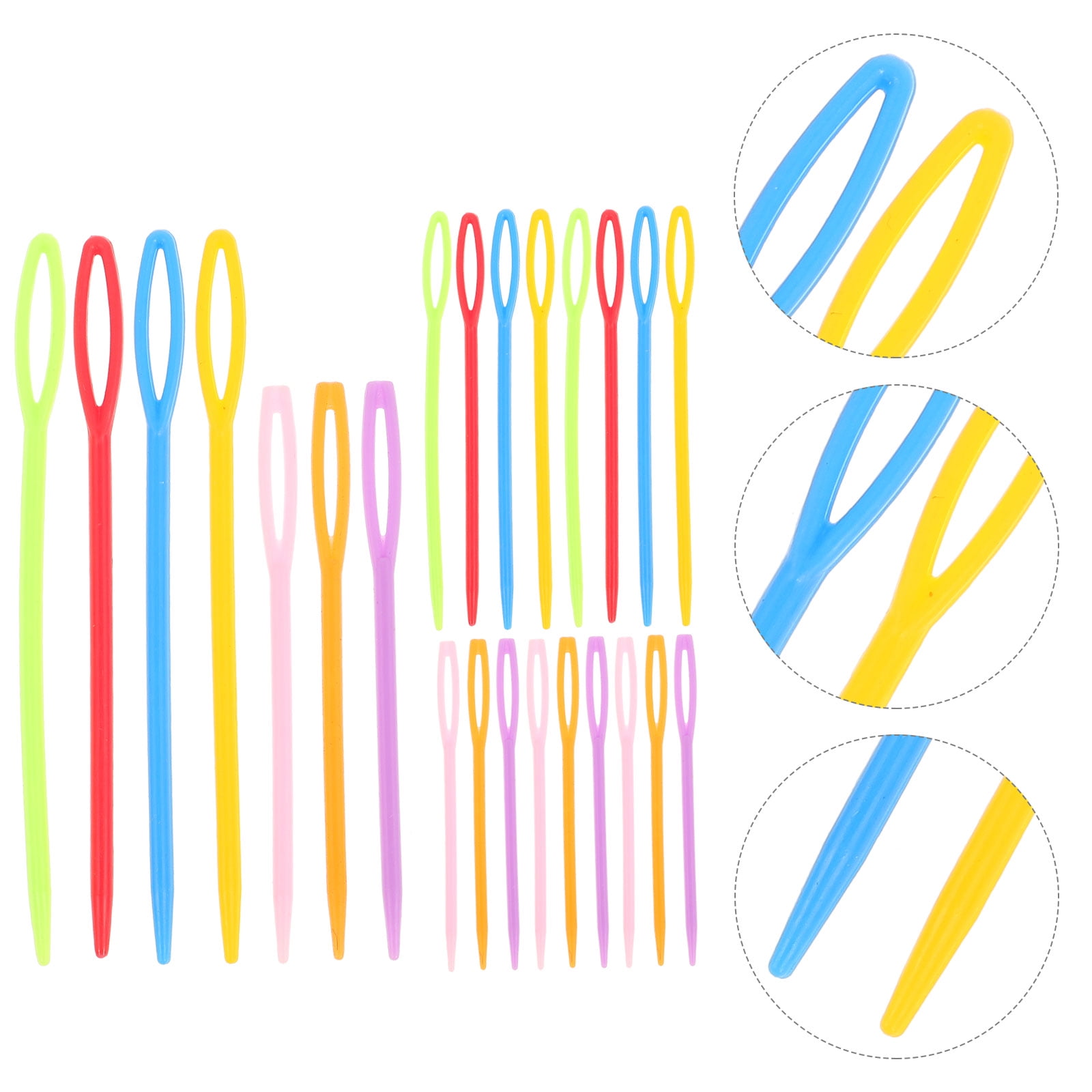 Plastic Sewing Needles, 40pcs Large Eye Plastic Sewing Needles Weaving ...