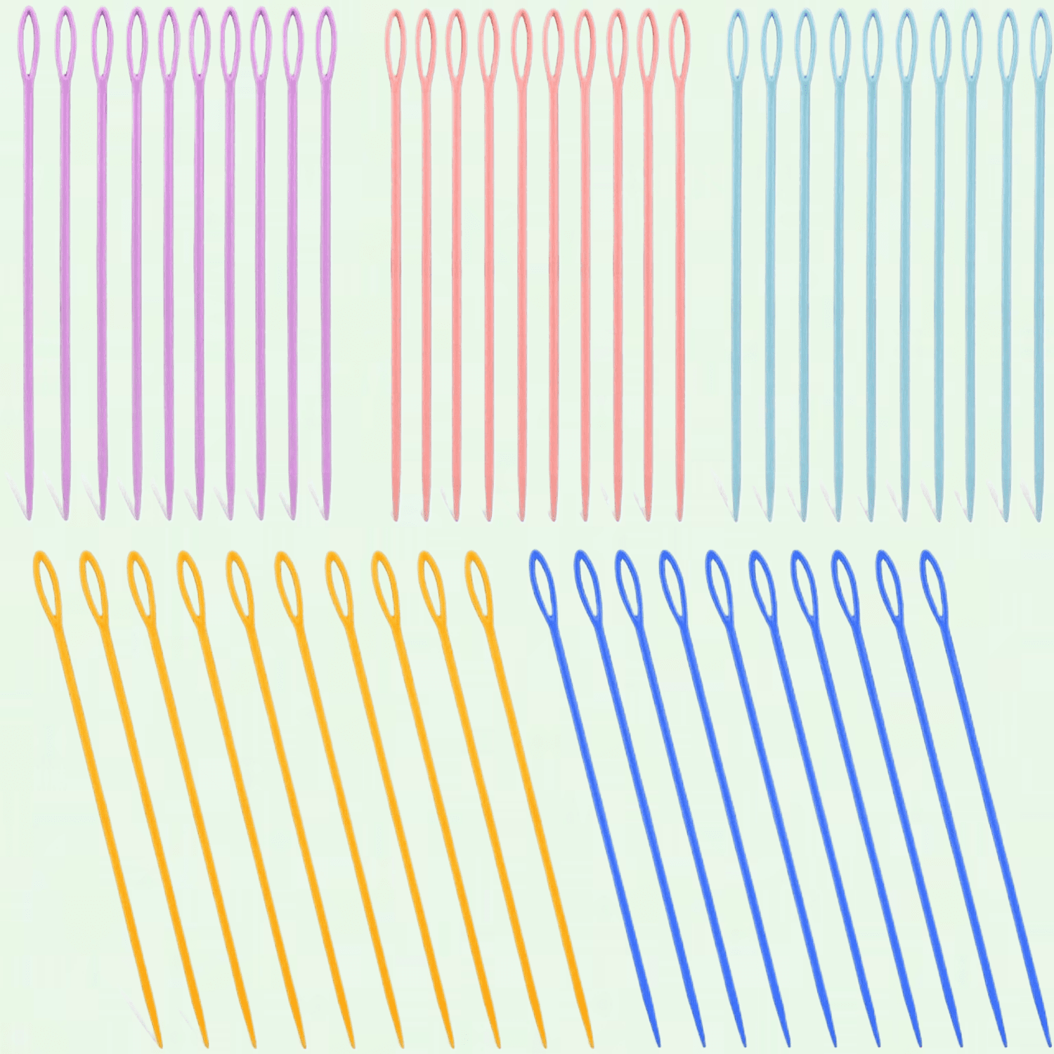 Plastic Sewing Needles for Kids, Pack of 50, Large Eye, 15cm/5.91inch ...