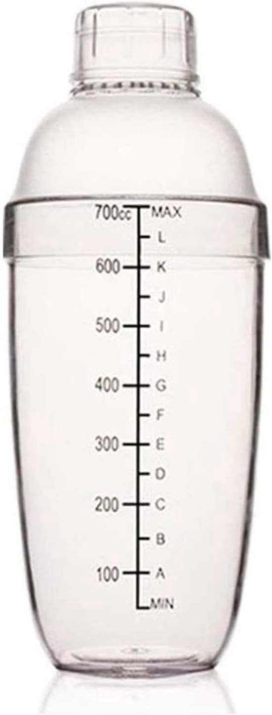 Plastic Shaker Cocktail 700cc / 24 oz Drink Mixer with Marks Clear Milk Tea Wine Shaker Bar ...