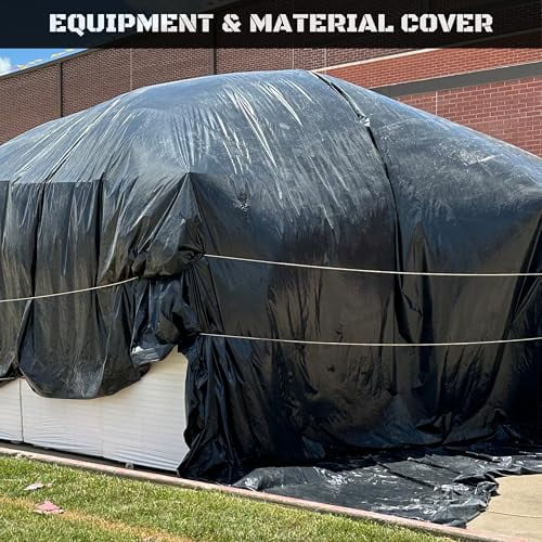 Plastic Sheeting 4 MIL Black (10x100) Roll for Tarp, Garden, Painters ...