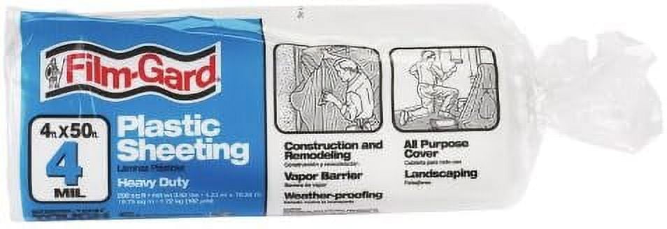 Plastic Sheeting 4 mil x 4 ft. W x 50 ft. L Polyethylene Clear ...