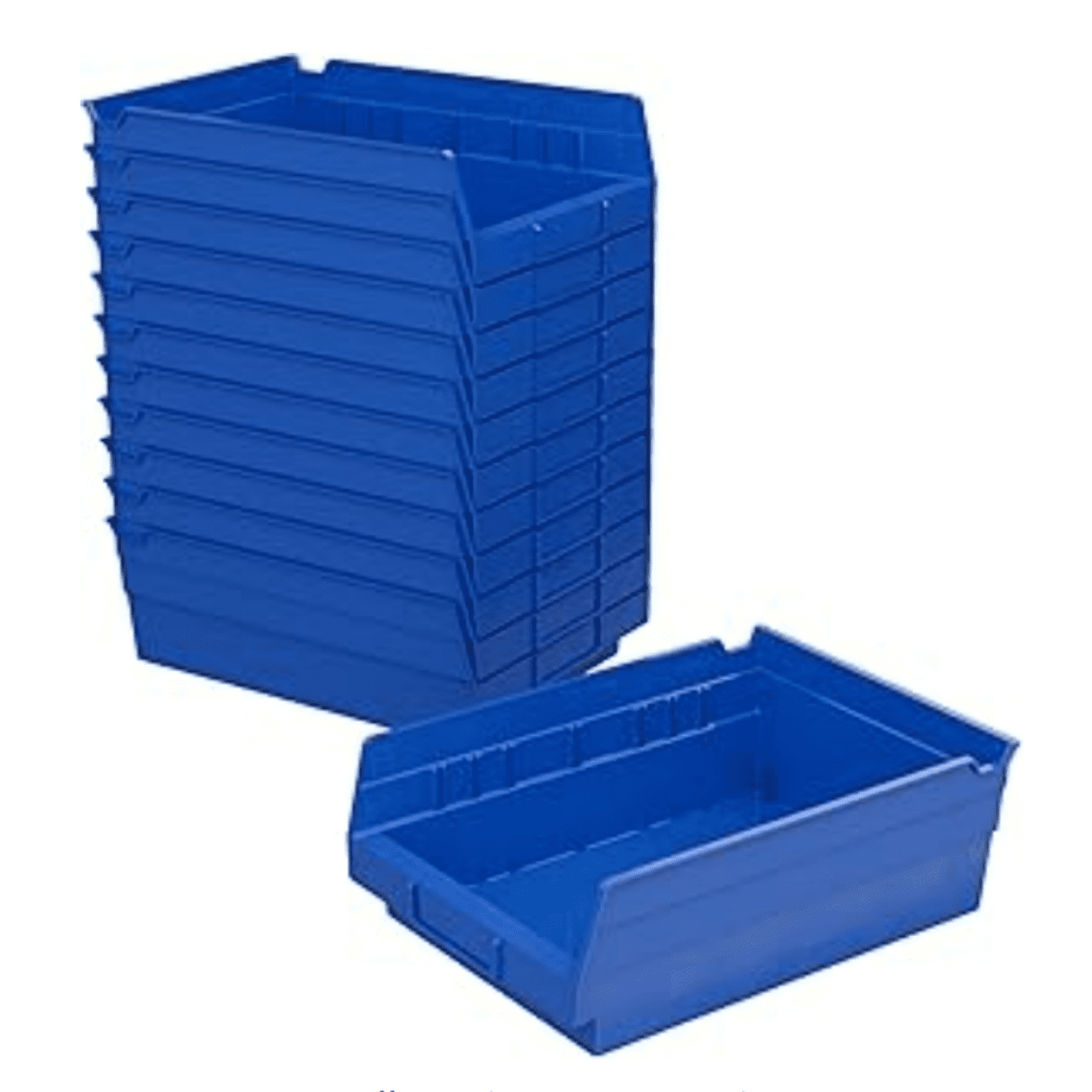 Plastic Shelf Bins, Heavy Duty Storage Bins for Garage, Closet, and ...