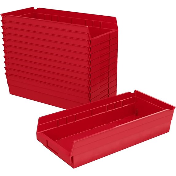 Plastic Shelf Bins, Heavy Duty Storage Bins for Garage, Closet, and ...