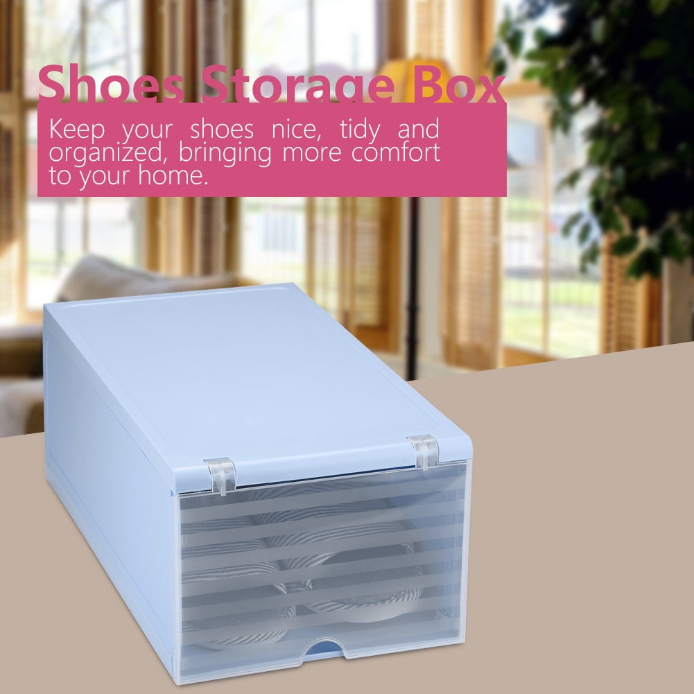 Plastic Shoes Storage Box Case Transparent Clear Home Organizer ...