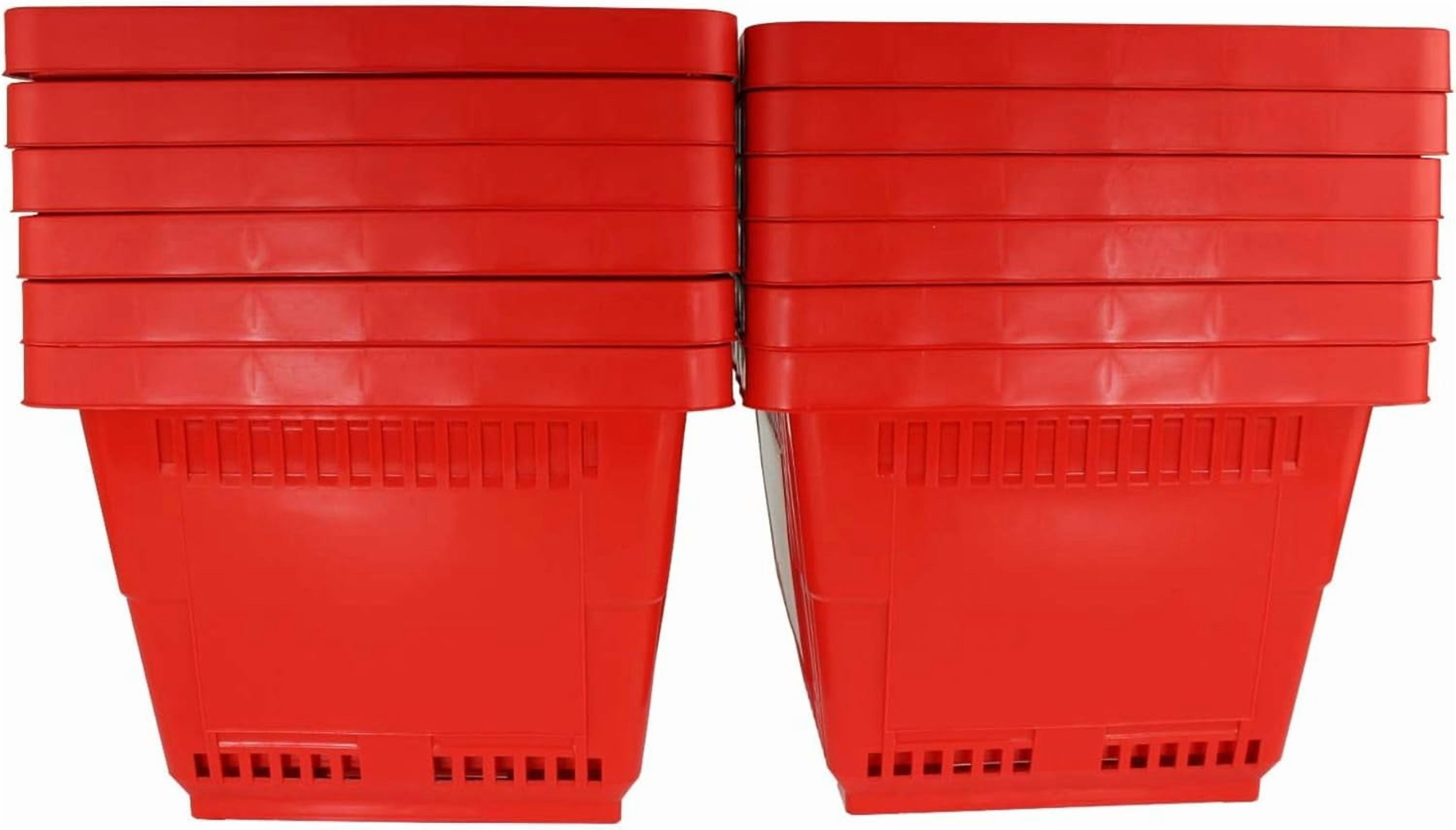 Plastic Shopping Baskets – Case of 12, Red – 50 Lb Rated, Shatter ...
