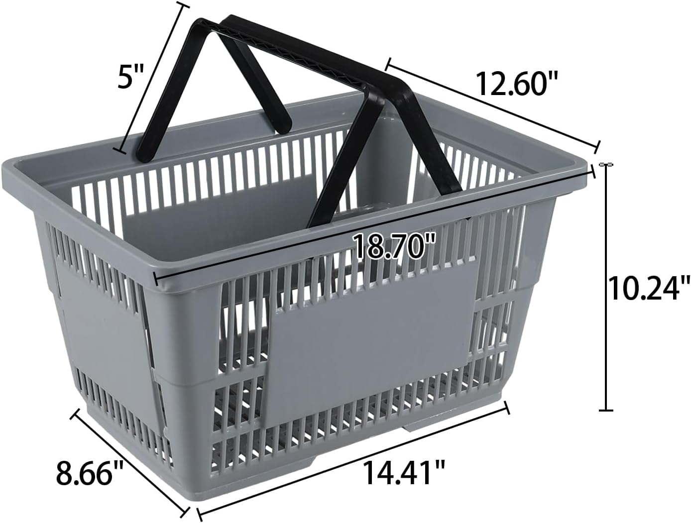 Plastic Shopping Baskets with Handles,Portable Grocery Basket for ...