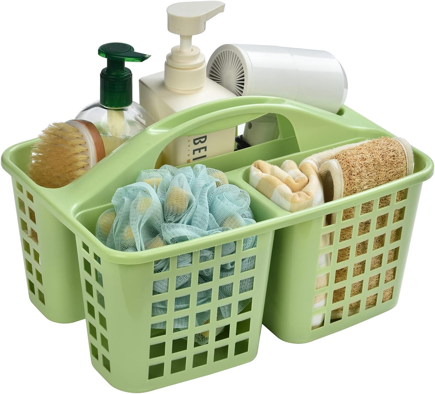 Plastic Shower Caddy Basket with 3 Compartments, Portable Divided ...