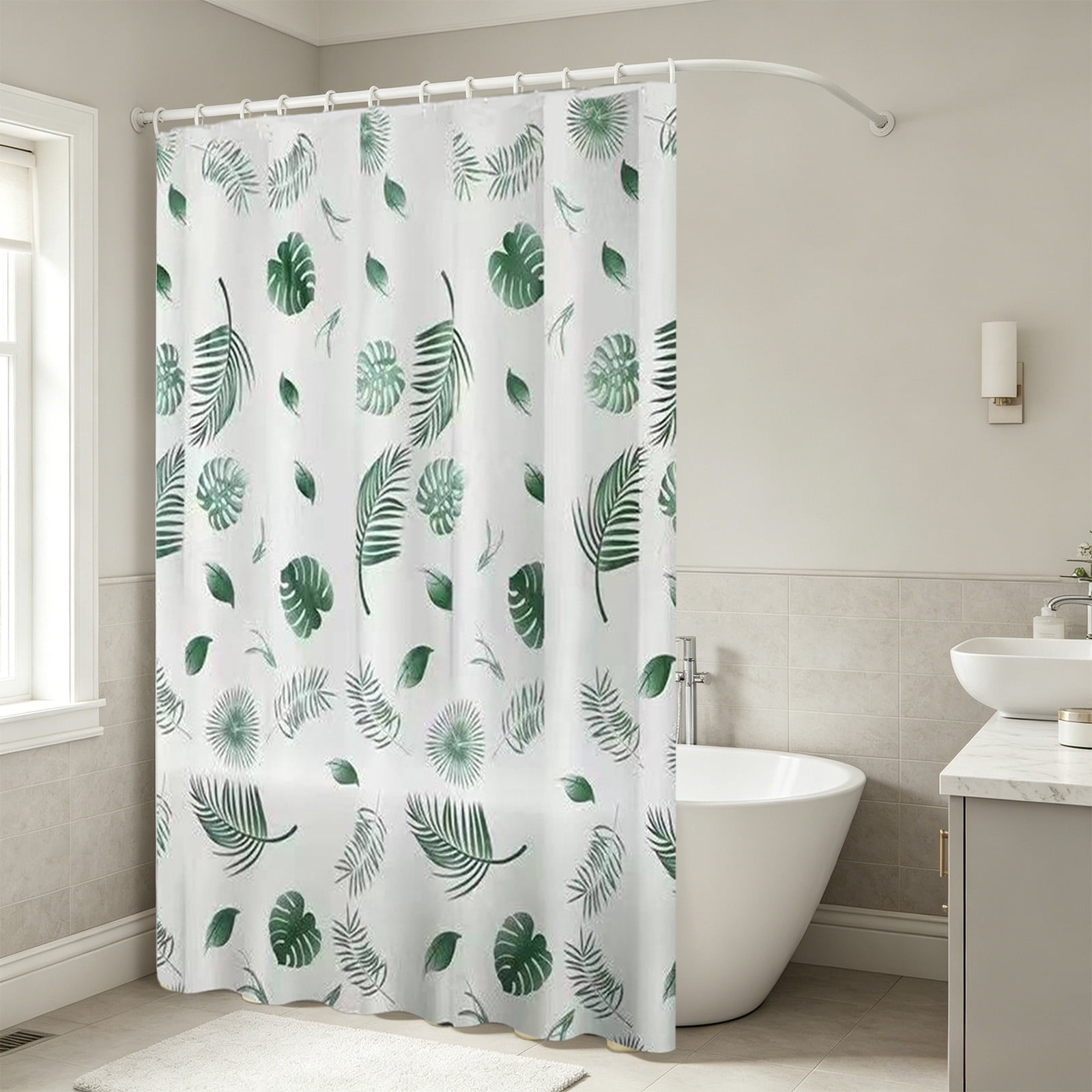 Plastic Shower Curtain, Waterproof PEVA Bathroom Curtain, Quick Dry ...
