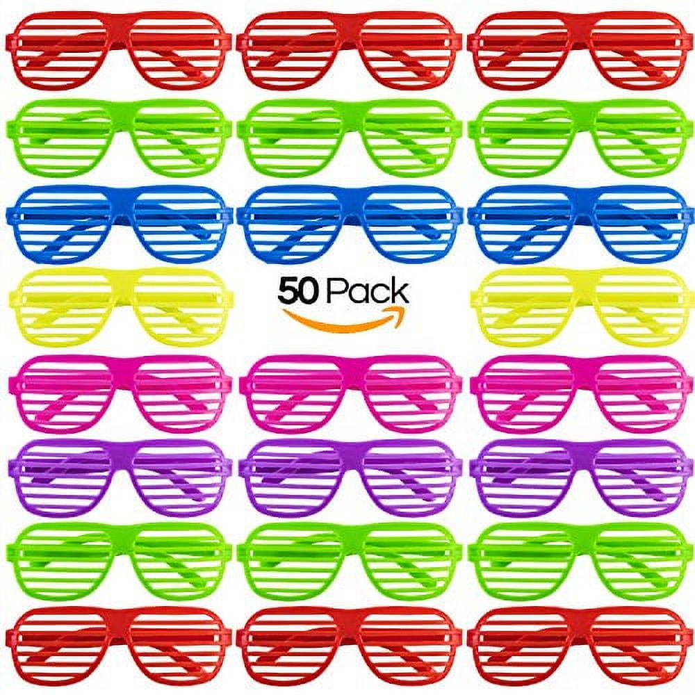 Bulk Kids Birthday Sunglasses - 50 pack Plastic Shutter Shades, Party ...