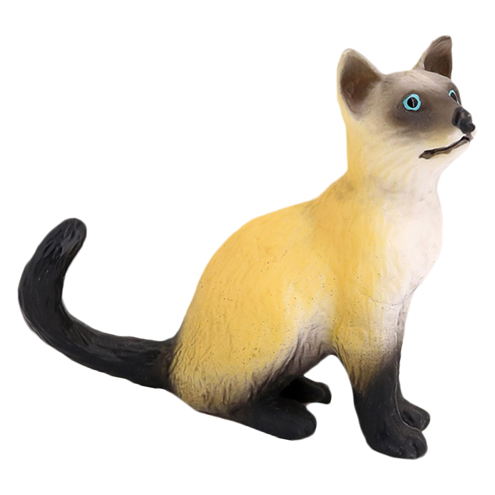 Plastic Siamese Cat Figurine Plastic Cat Model Adornment Realistic Cat ...