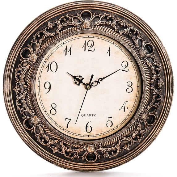 Plastic Silent Wall Clock, 13 Inch Vintage Battery Operated Wall Clocks ...