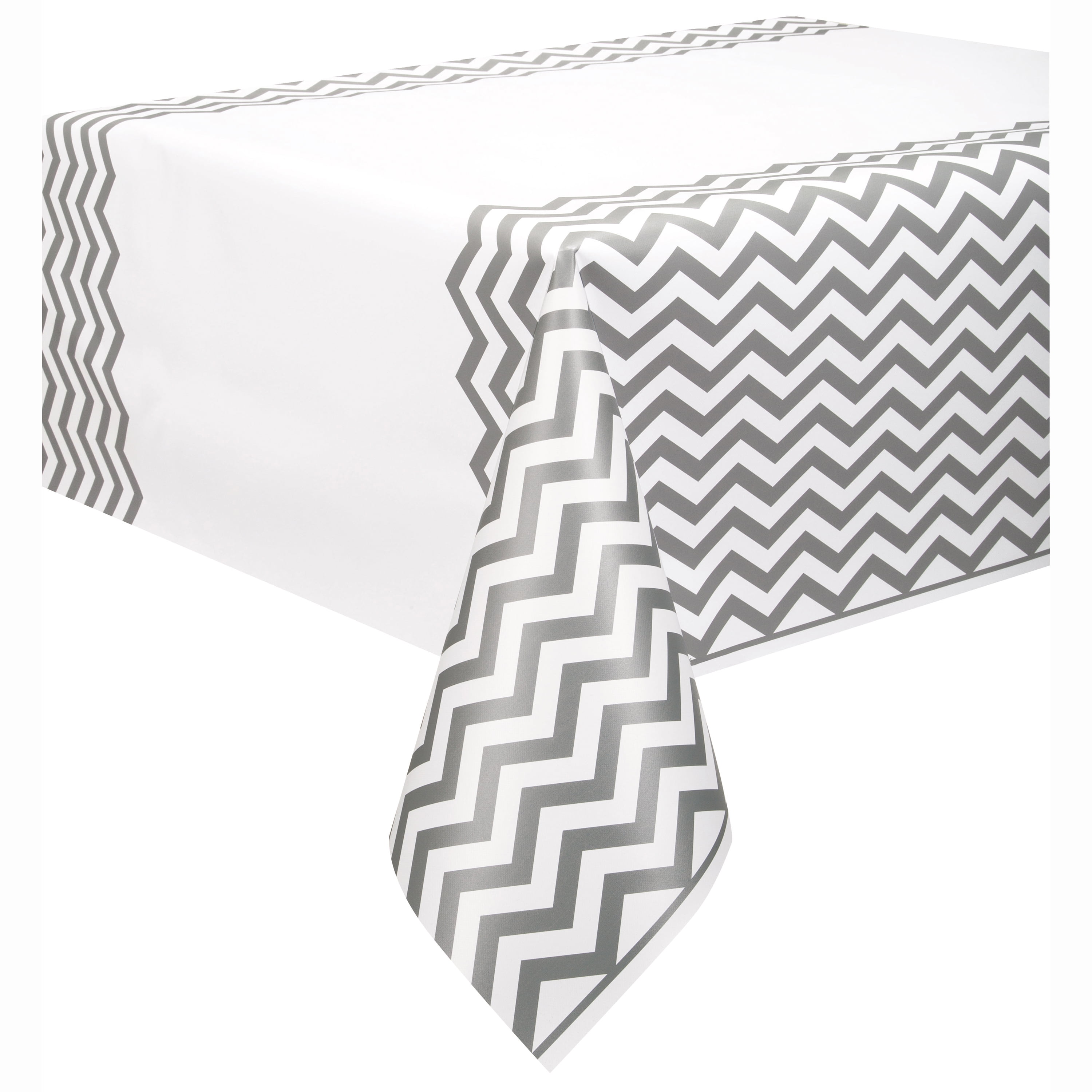 Plastic Silver Chevron Table Cover, 108" x 54" - Walmart.com