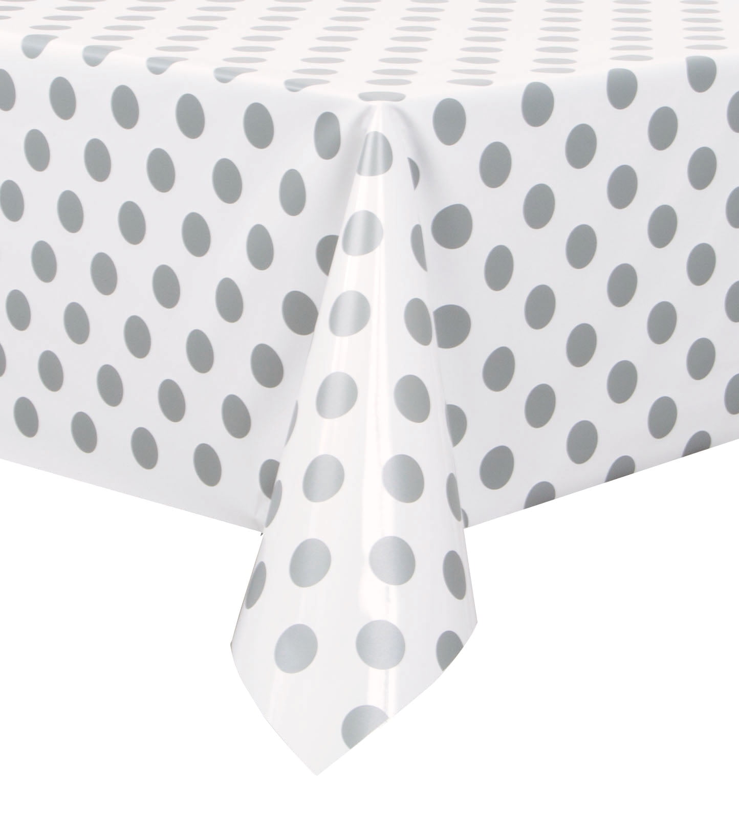 Plastic Silver Polka Dot Table Cover, 108" x 54" - Walmart.com