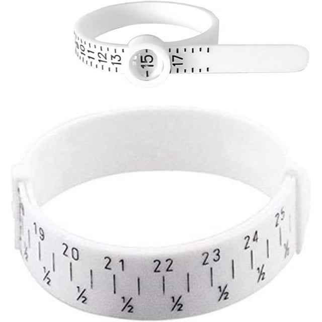 US Ring Sizer Measuring Gauge,1-17 US Rings Size,Plastic Finger Sizing ...