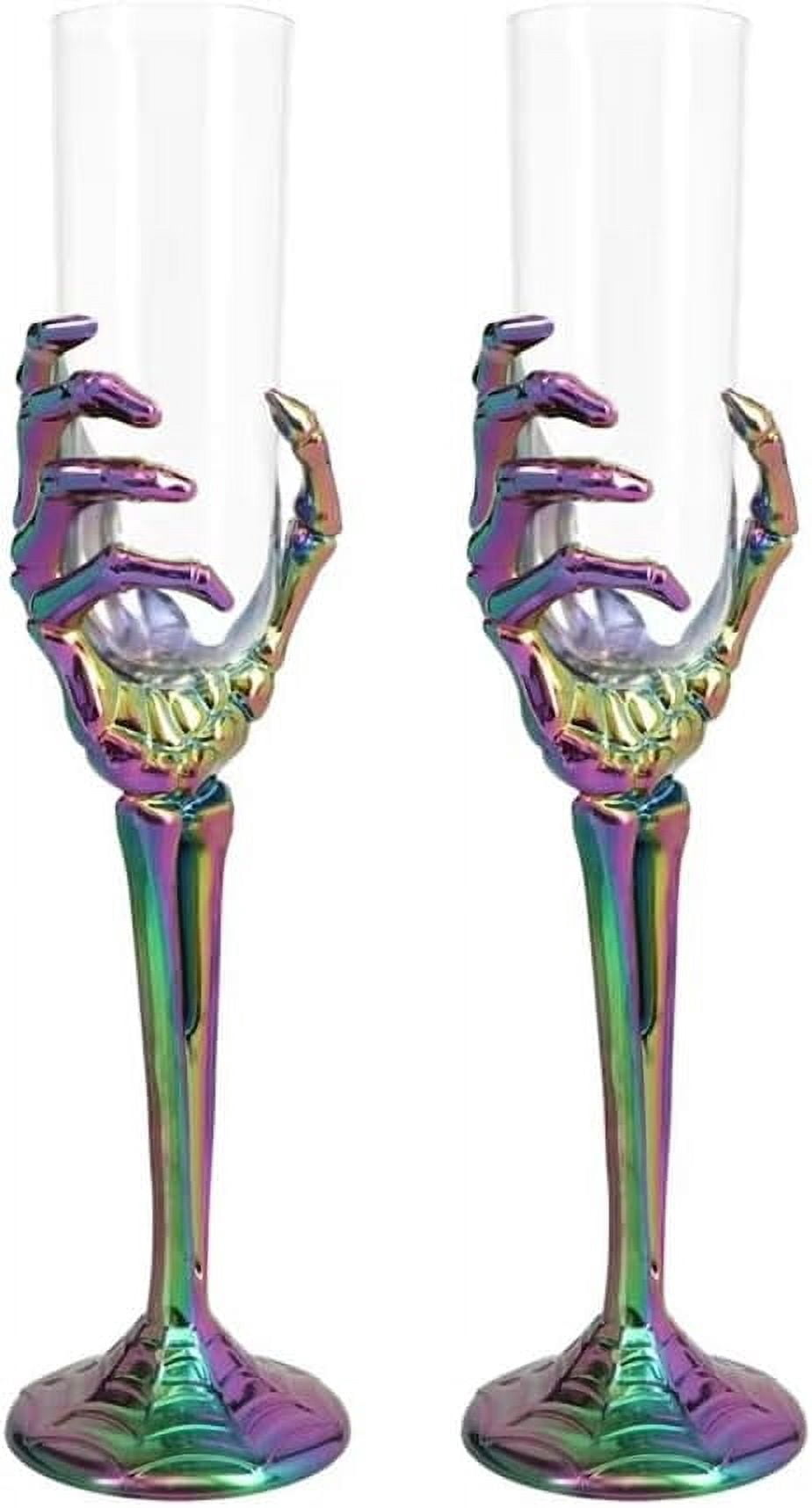 Plastic Skeleton Hand Champagne Flutes goblets - Set of Two - Walmart.com