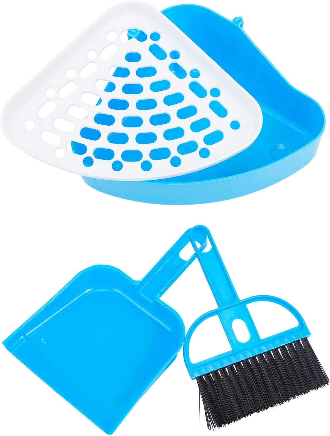 Plastic Small Animal Triangle Toilet Trainer Corner with Mini Broom ...