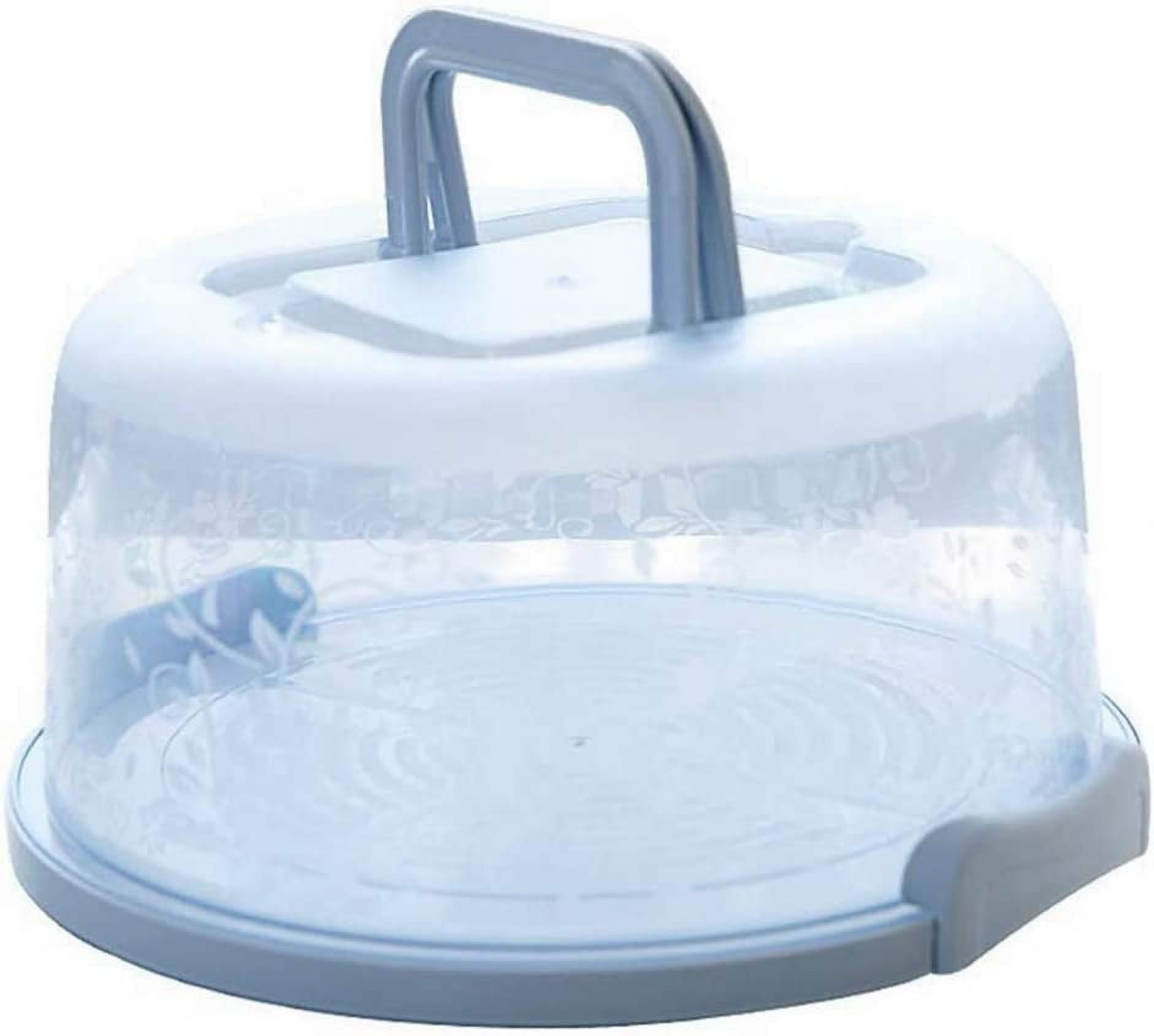 Plastic Small Cake Carrier Holder Round Container with Handle Suitable ...