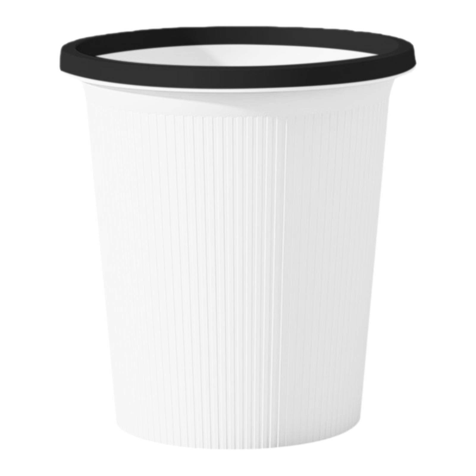 Plastic Small Trash Can Wastebasket, Sleek Ribbed Plastic Trash Can ...