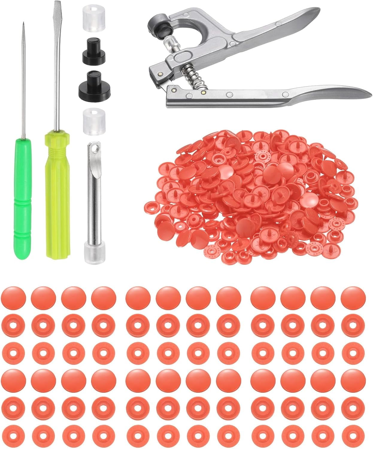 Plastic Snaps Fasteners with Snap Pliers, 150 Set T5 Round No-Sew ...