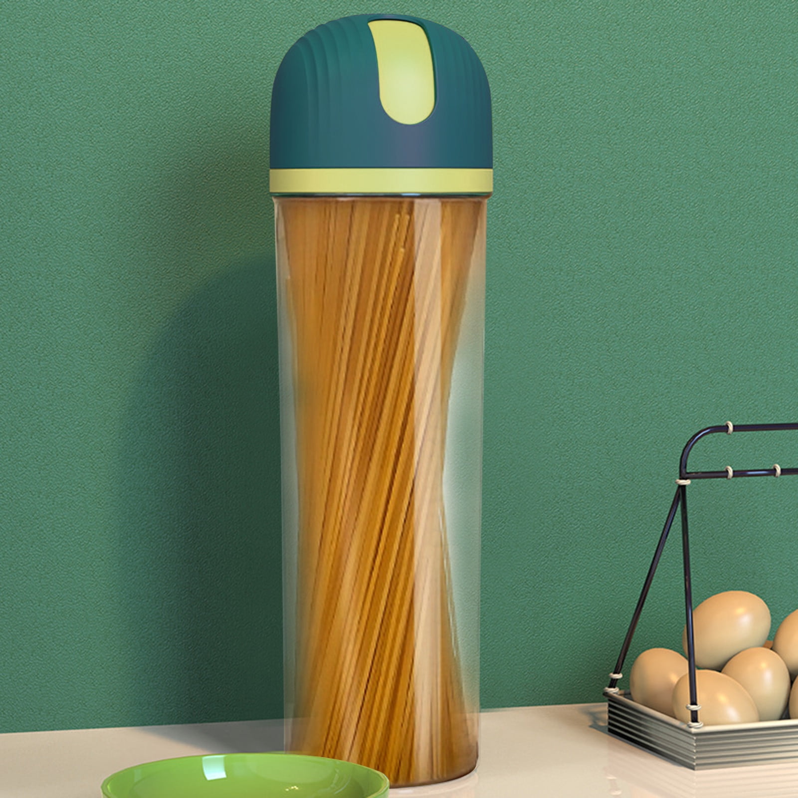 Plastic Spaghetti Pasta Storage Containers with Lids, Tall Clear ...