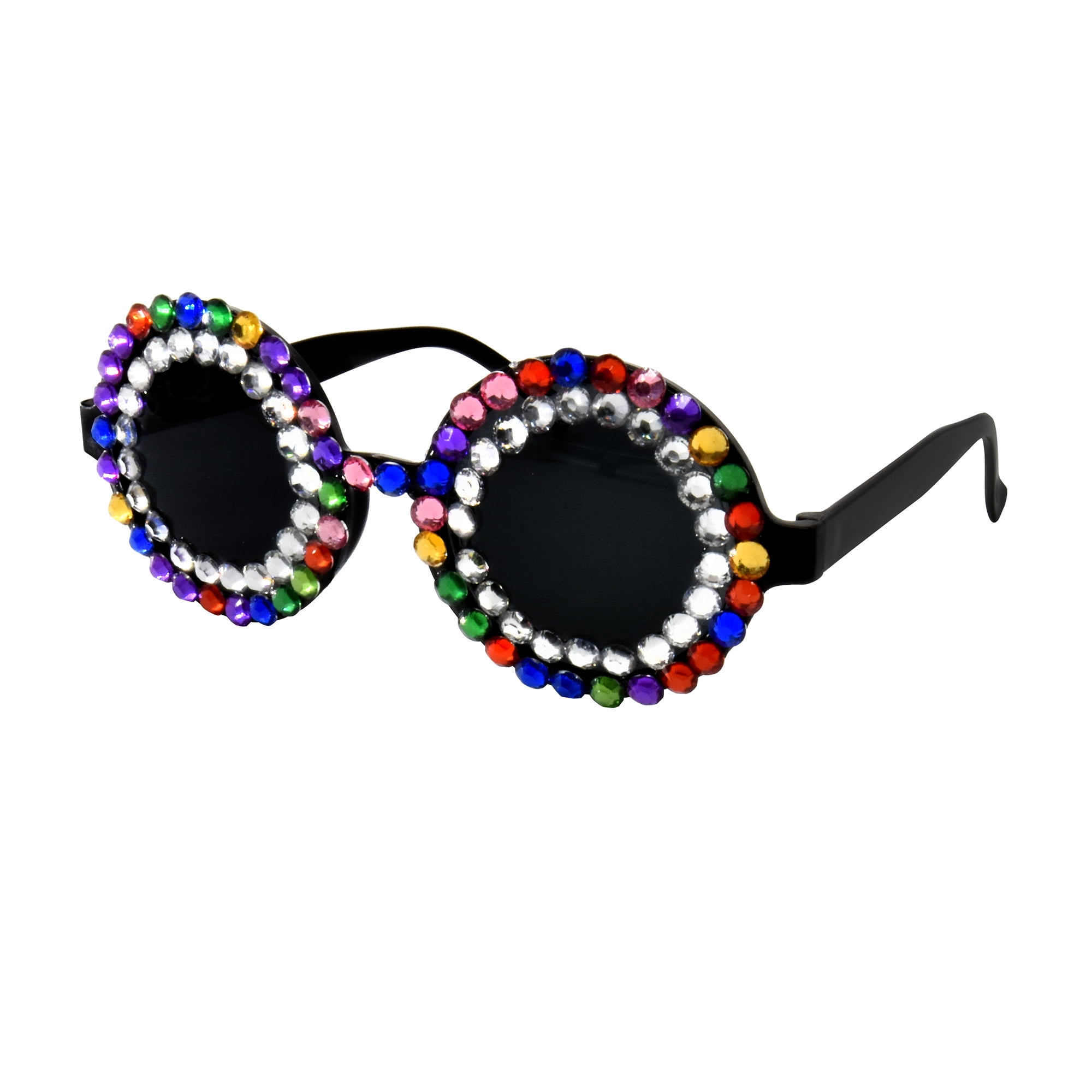 Way To Celebrate Sparkled Bling Party Glasses, Rhinestone Costume ...