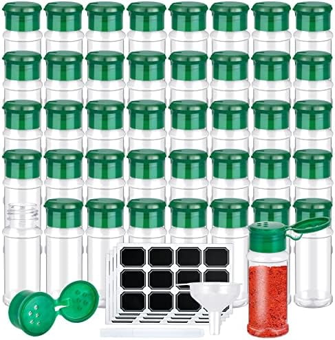 Plastic Spice Jars, 50Pcs Spice Containers with Shaker Lids Bottles ...