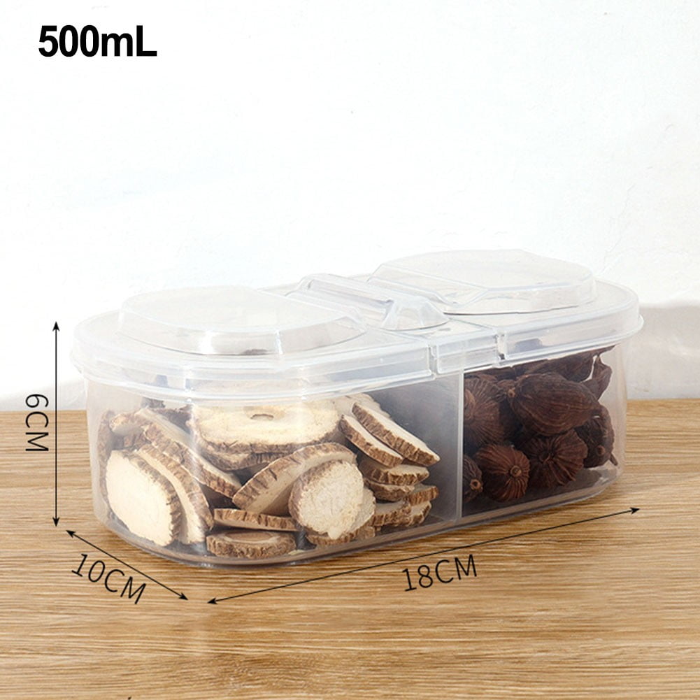 Plastic Spice Storage Box With Lid Seasoning Cereals Food Container ...