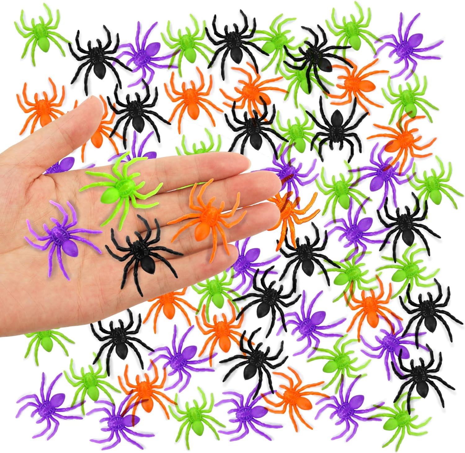 Plastic Spiders Halloween Spiders Small Fake Spiders for Halloween Toys ...