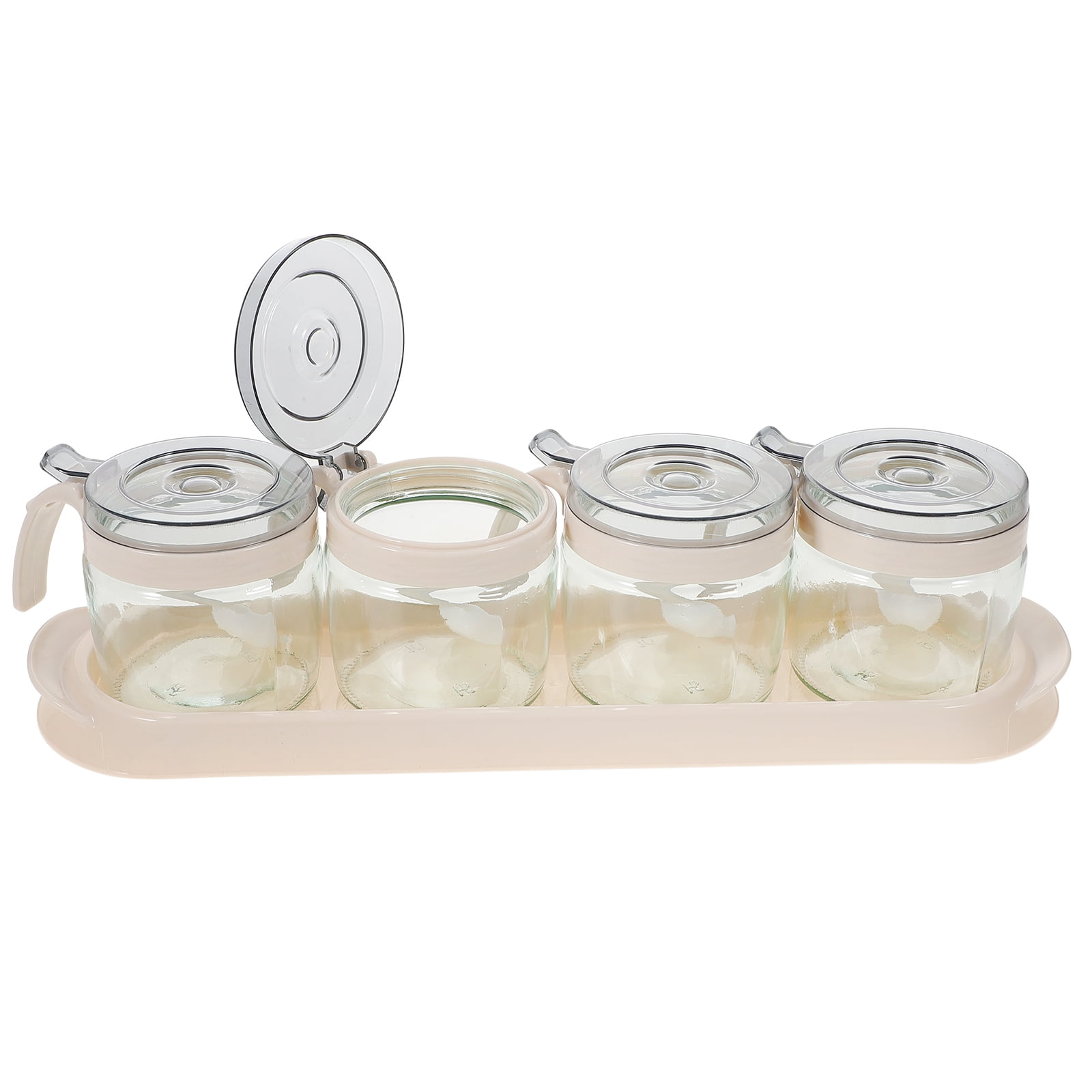 Plastic Spoons Spices Salt Containers for Countertop Compact Condiment ...