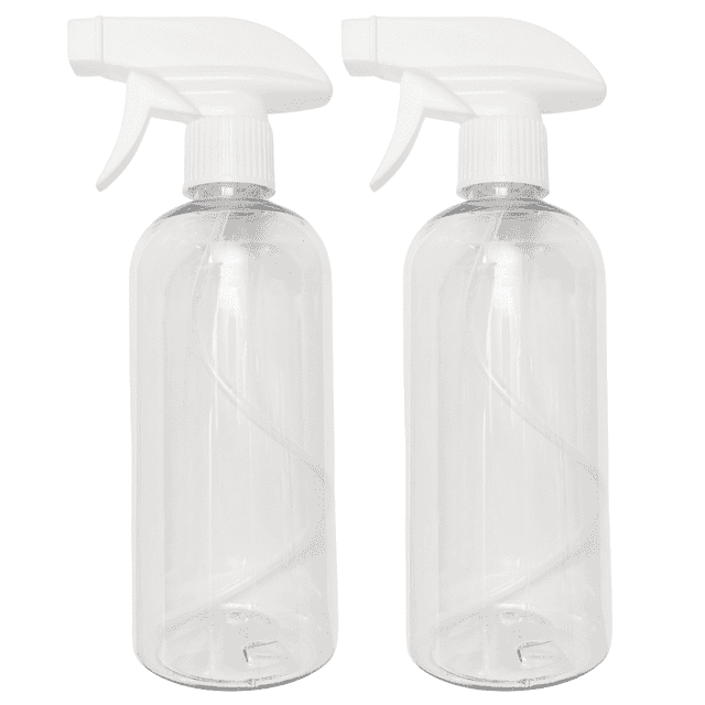 16oz Plastic Spray Bottles (2-Pack) with Wide Mouth & Continuous Mist ...