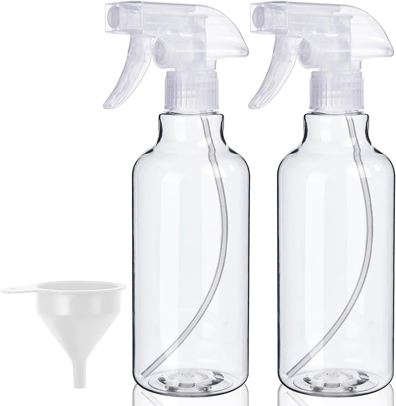 Plastic Spray Bottles, 2-Pack, 16.9 Oz, Mist & Stream, Heavy Duty ...